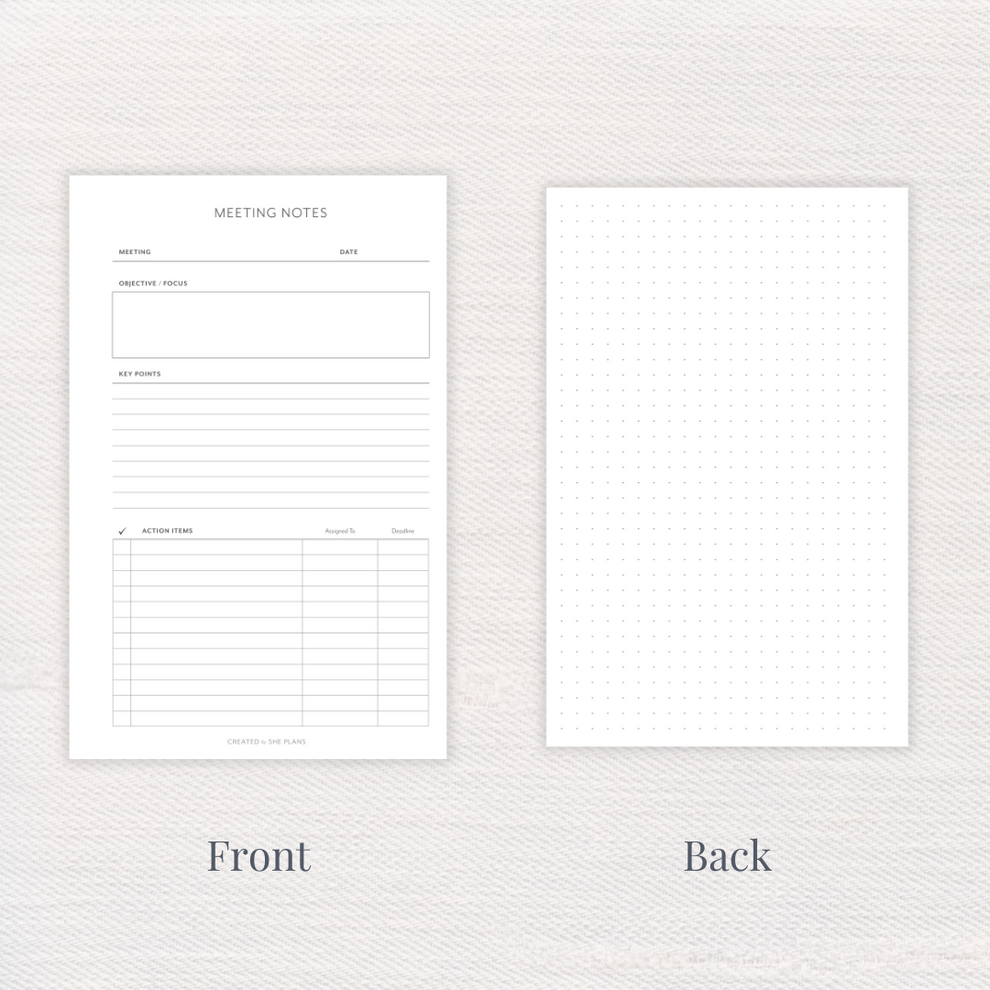 Meeting Note Tracker – She Plans
