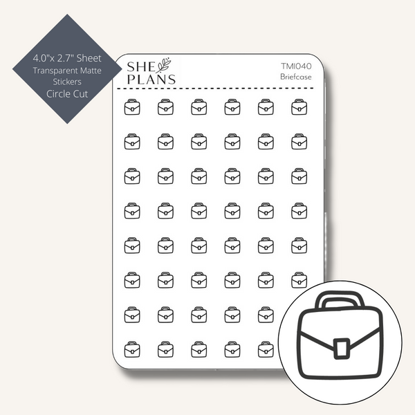 Briefcase Icon Stickers (Transparent) – She Plans