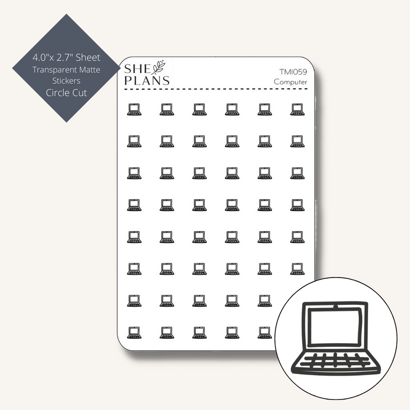 Computer Icon Stickers (Transparent) – She Plans