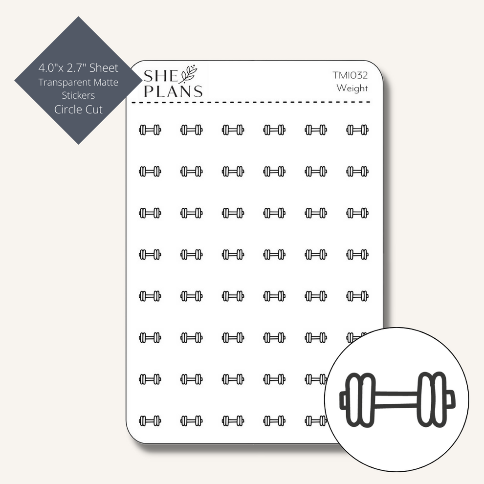 Weight Icon Stickers (Transparent) – She Plans